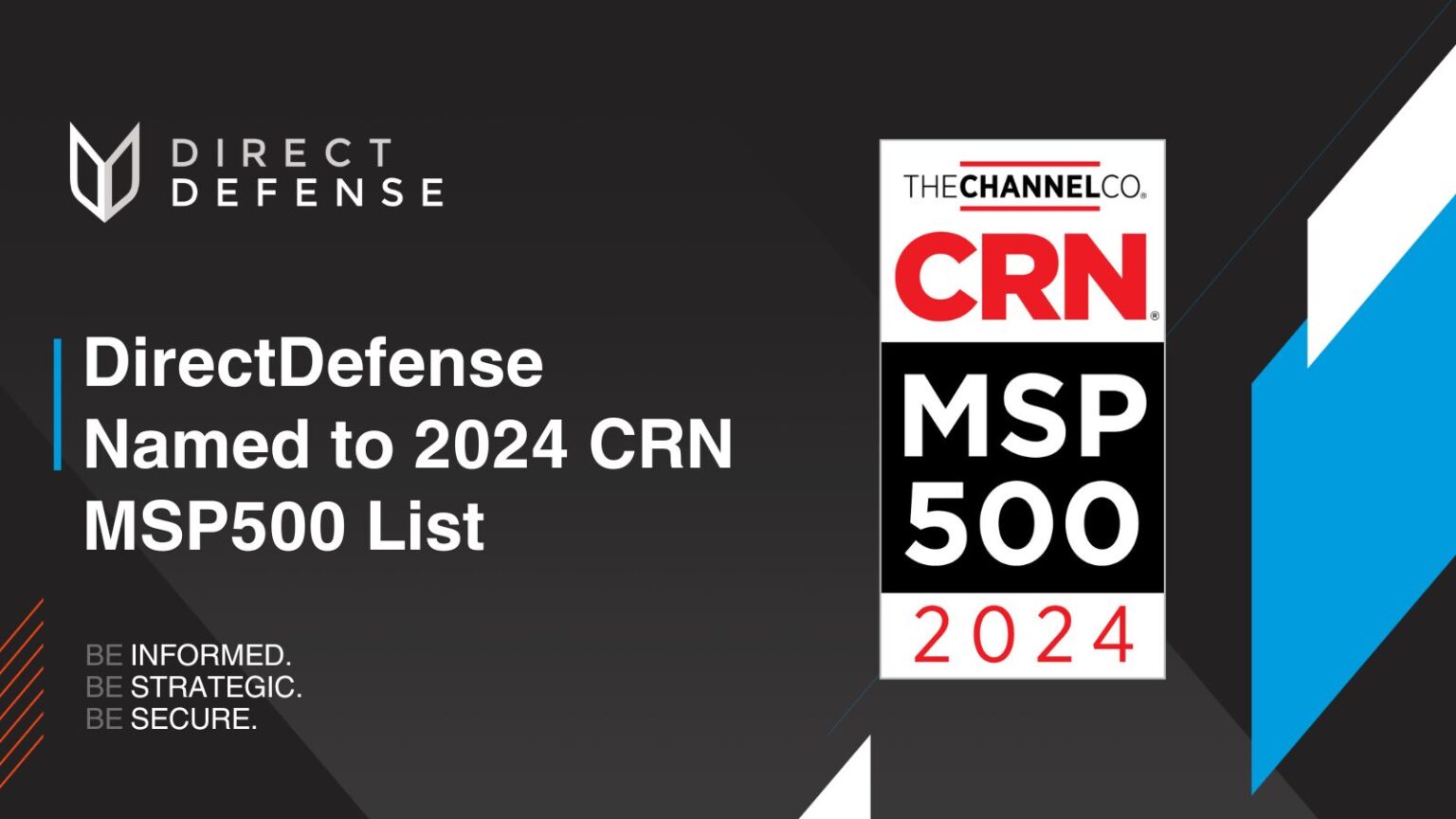 DirectDefense Receives Recognition on CRN’s 2024 MSP 500 List